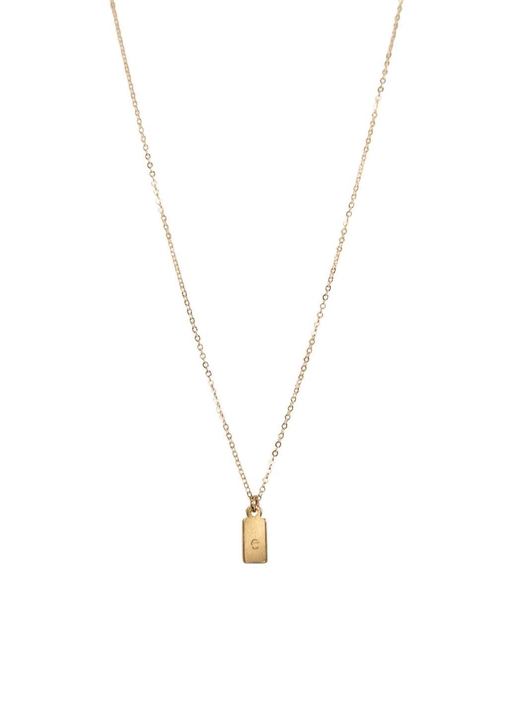 Mini Dog Tag Necklace – Honey and Suede